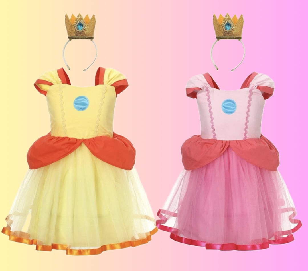Princess Peach Costume Dress for Women, Princess Peach Dress Up, Super ...