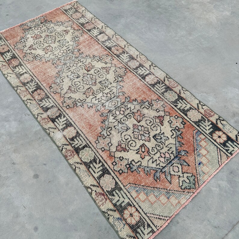 Vintage Turkish Rug 2.9x6 Ft, Red Plants & Trees Wool Rug - Etsy
