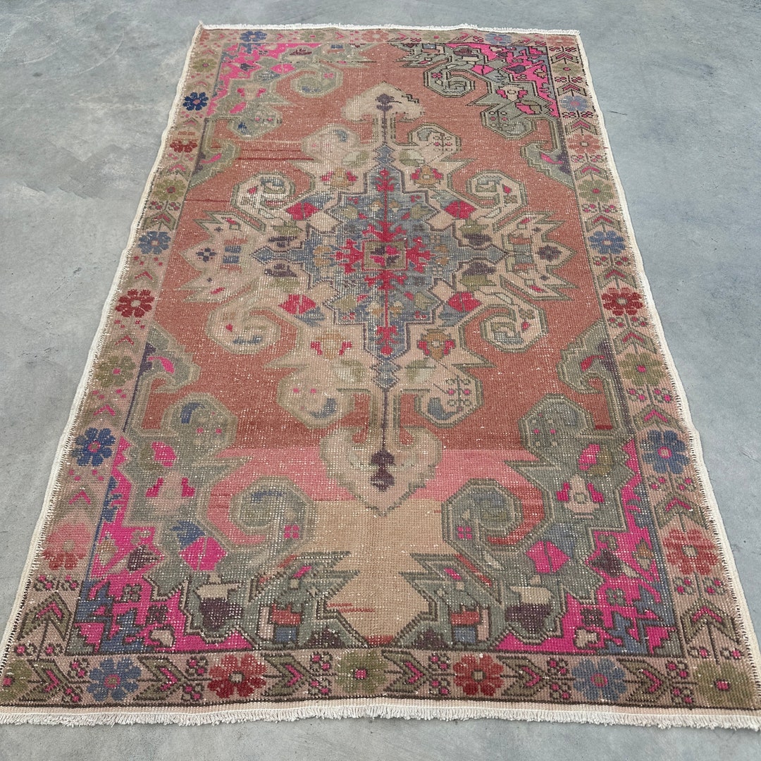 Turkish Rug, Vintage Rug, 5x8 Ft Area Rug, Muted Anatolian Rug, Rugs ...