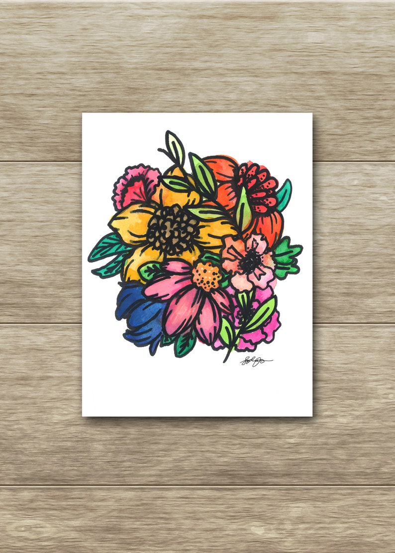 Wildflowers Watercolor - Set of 6 Folded Notecards and Envelopes - Etsy