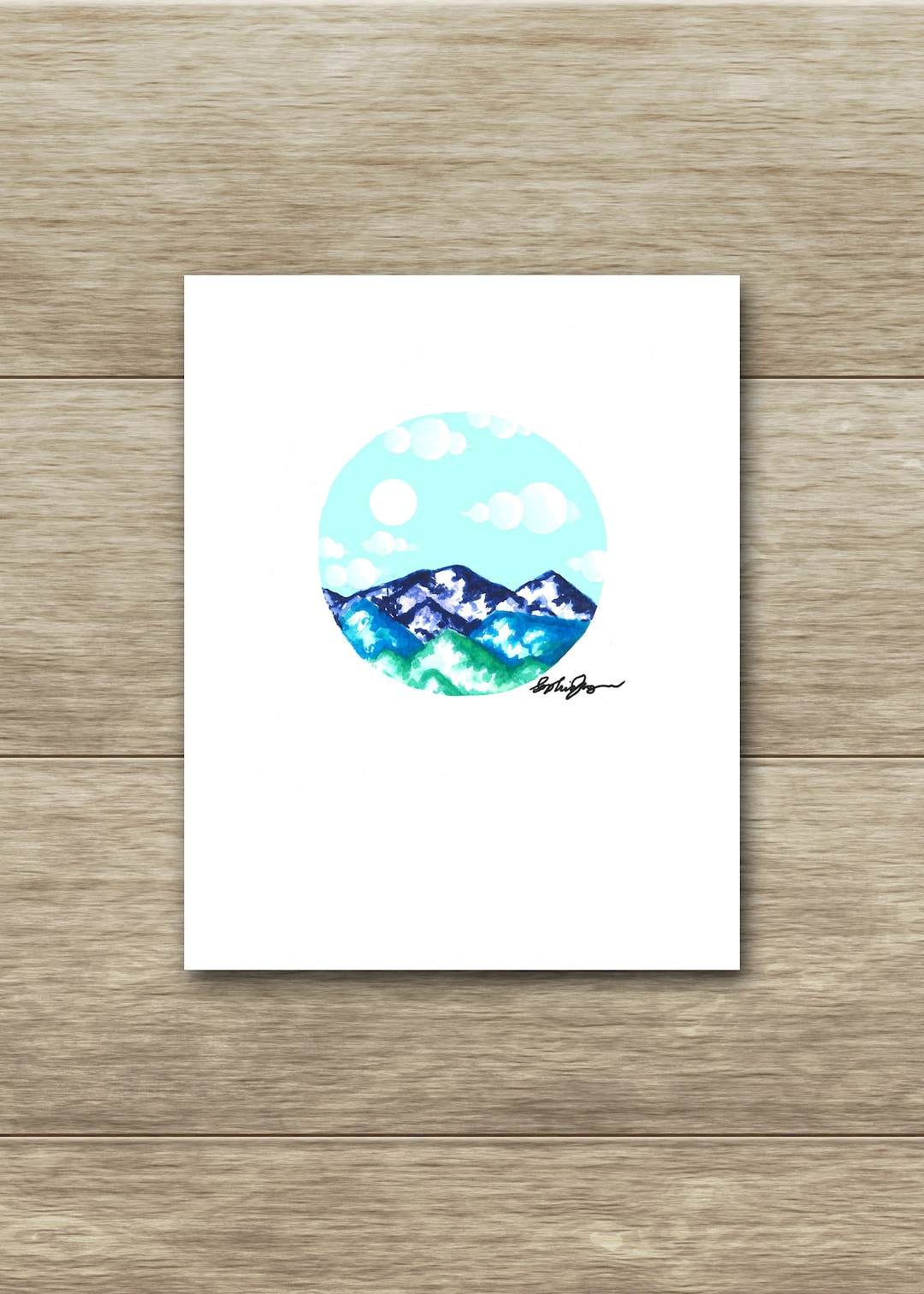 Mountainside Clouds Watercolor Print - 8x10 - Etsy