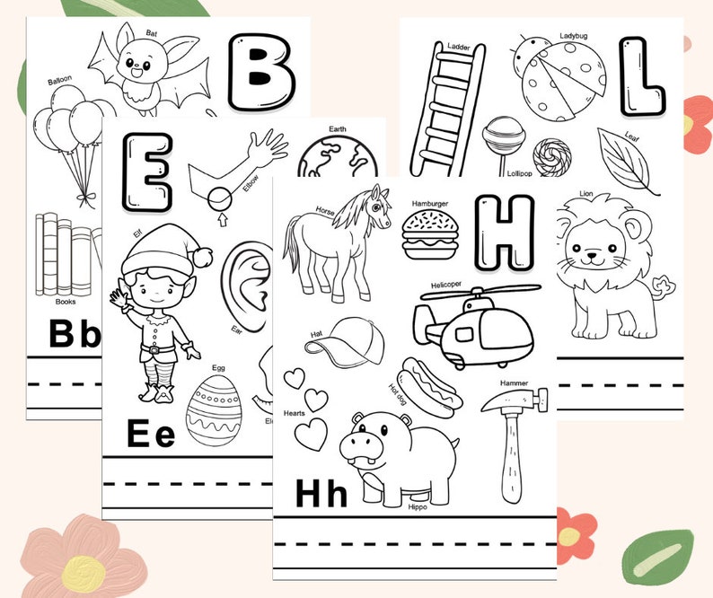 ABC 26 Pages Alphabet Colouring Pages Printable PDF, Digital File ...