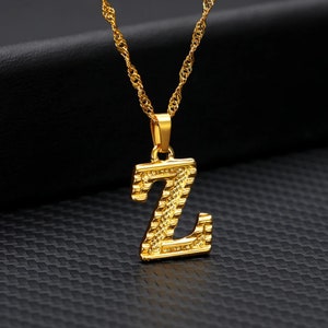 Personalized Gold Letter Initial Necklace Alphabet Necklace Custom ...