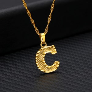 Personalized Gold Letter Initial Necklace Alphabet Necklace Custom ...