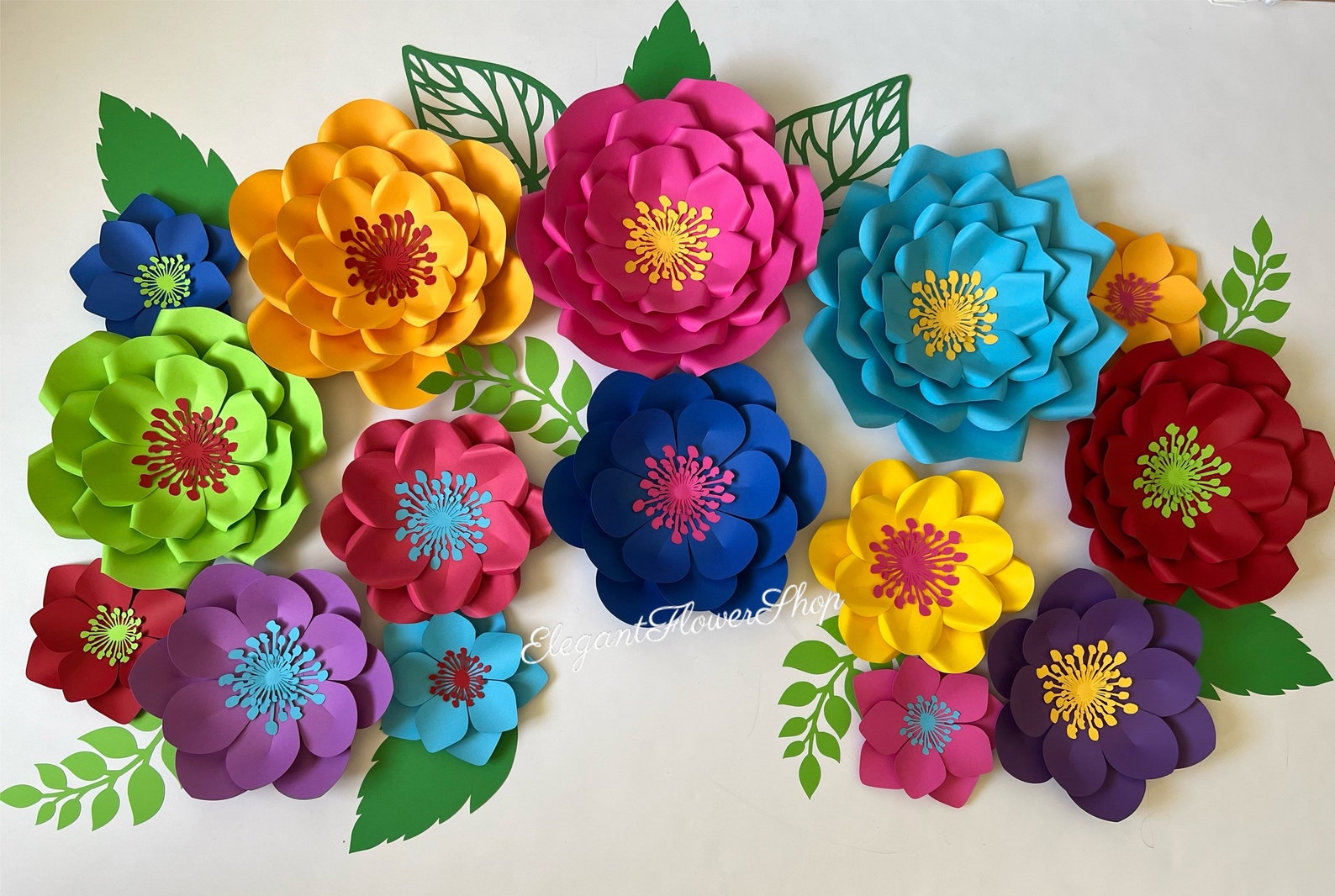 Fiesta Paper Flowers Set, Fiesta Paper Flowers Backdrop, Mexican Paper ...