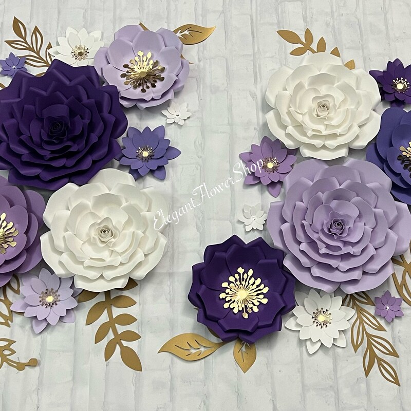 Purple Paper Flowers - Etsy