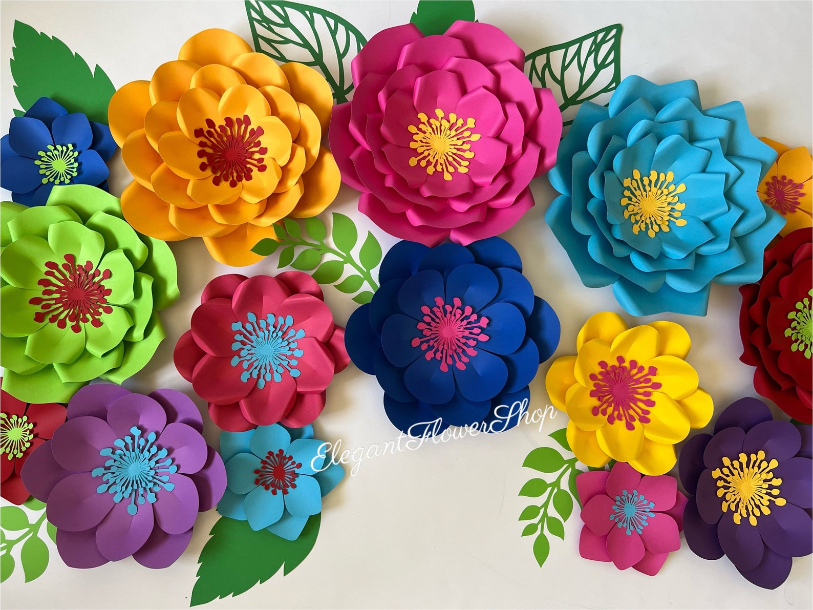 Fiesta Paper Flowers Set, Fiesta Paper Flowers Backdrop, Mexican Paper ...