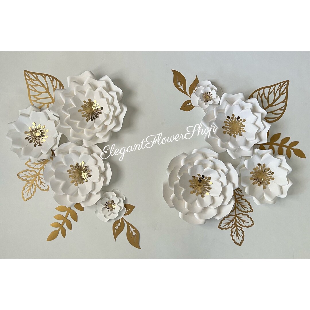 White Paper Flower Backdrop, Nursery Wall Decor, Baby Shower Decor ...