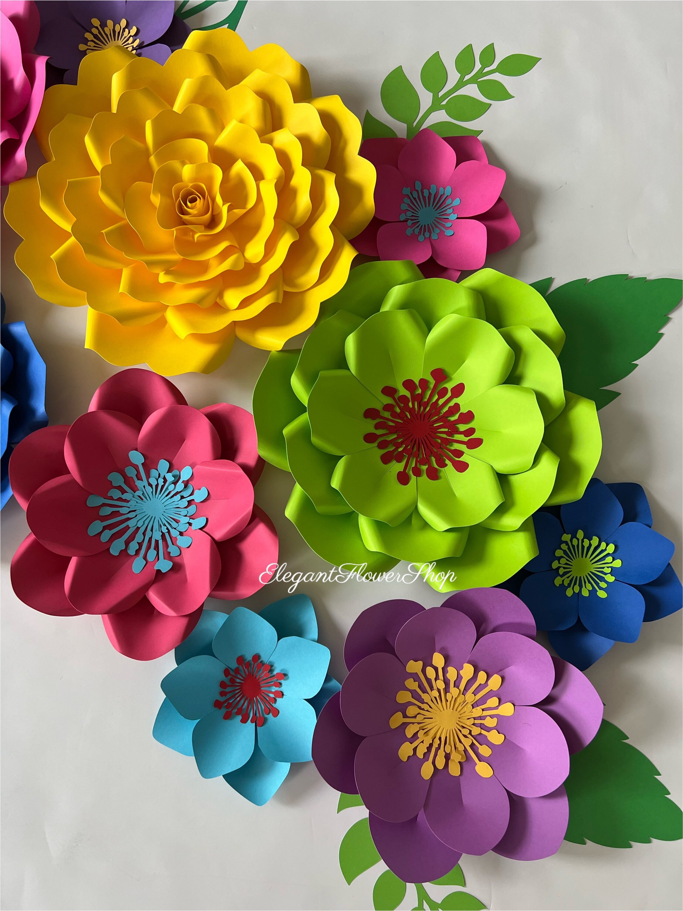 Fiesta Paper Flowers Set, Fiesta Paper Flowers Backdrop, Mexican Paper ...