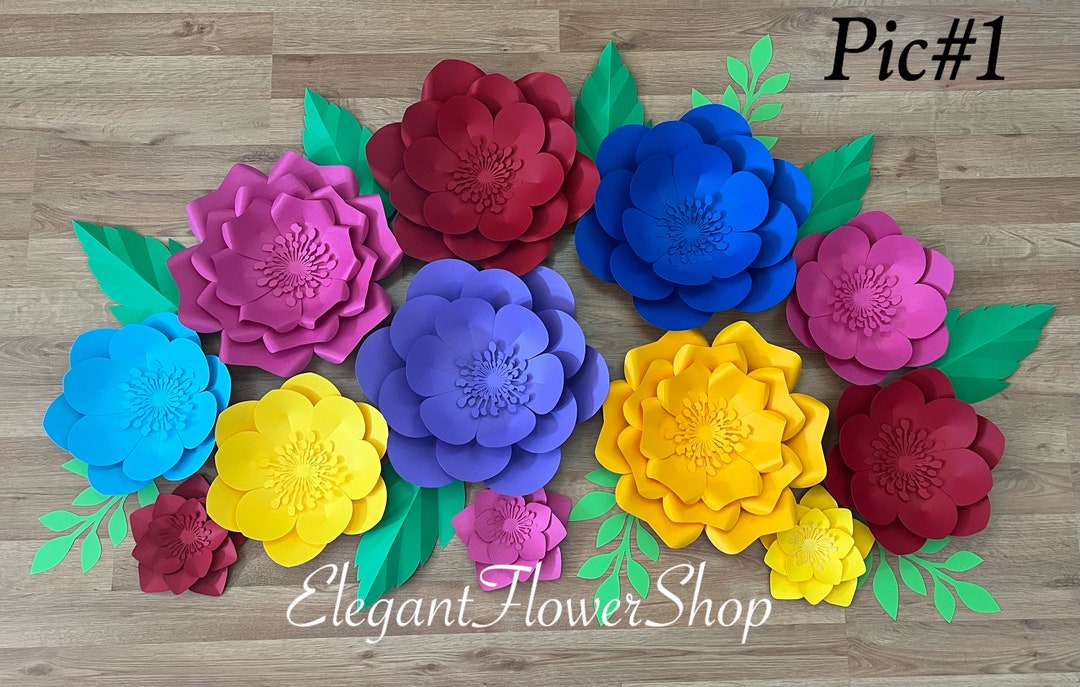 Fiesta Paper Flowers Set, Fiesta Paper Flowers Backdrop, Mexican Paper ...
