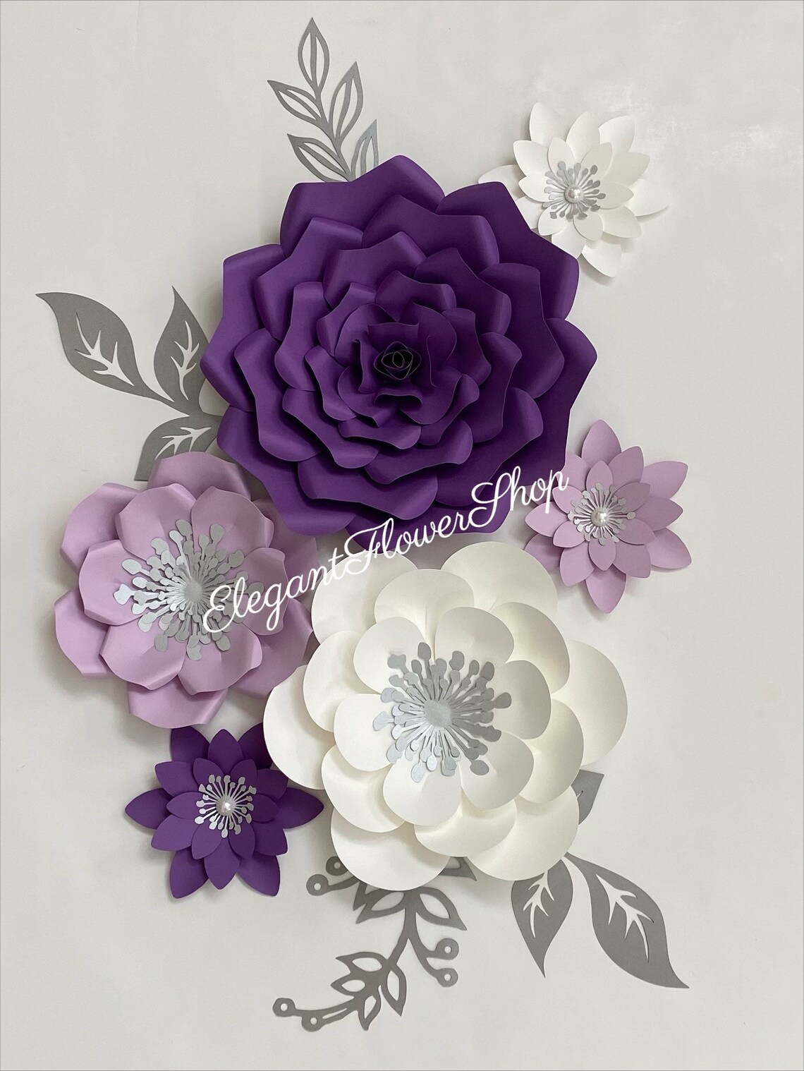 Set of 10 Paper Flowers Backdrop Nursery Paper Flowers Paper - Etsy