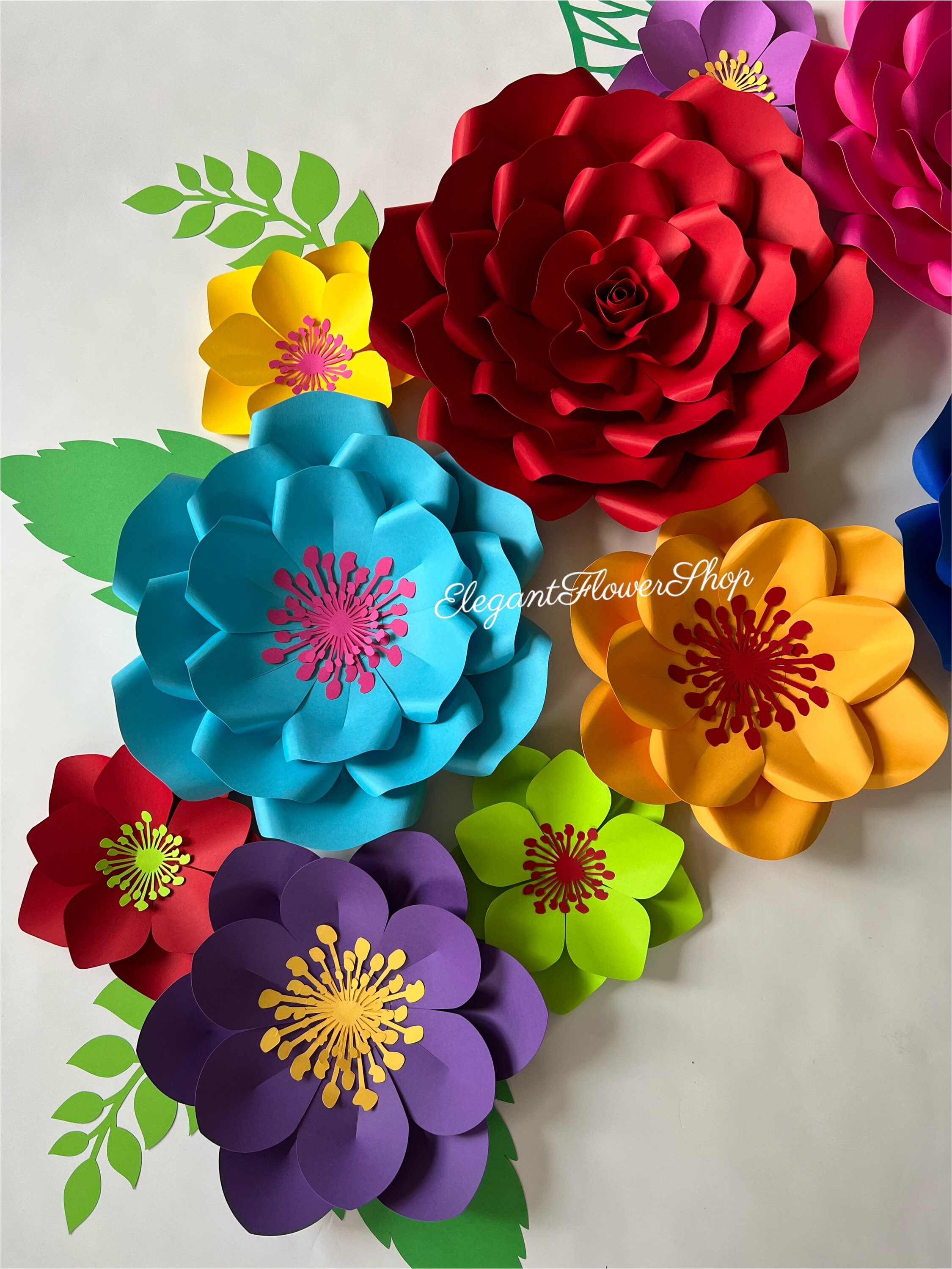 Fiesta Paper Flowers Set, Fiesta Paper Flowers Backdrop, Mexican Paper ...