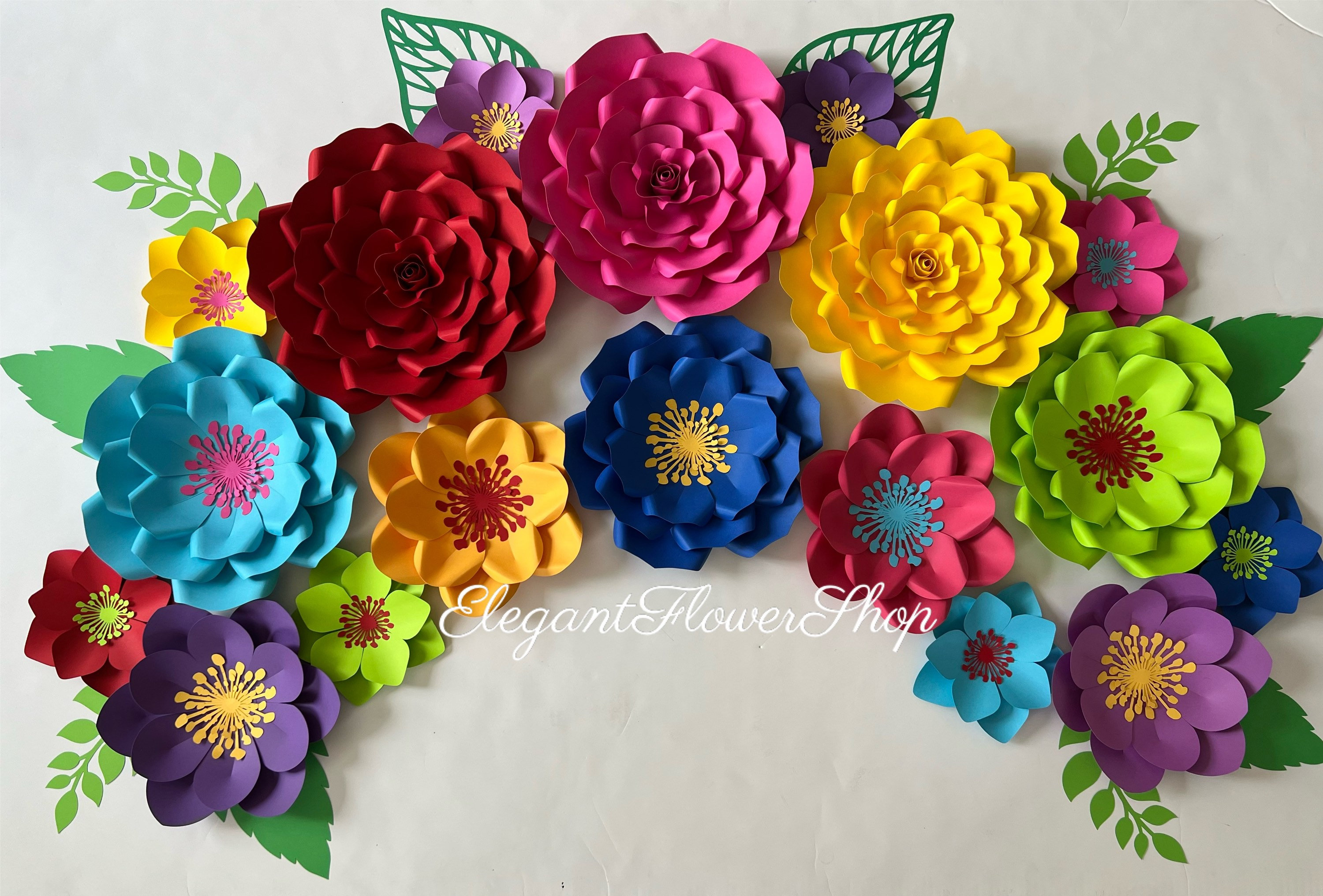 Fiesta Paper Flowers Set, Fiesta Paper Flowers Backdrop, Mexican Paper ...