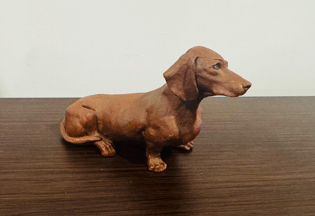 Dachshund Figurine by Red Mill USA Doxie Knick Knack Made of Pecan ...