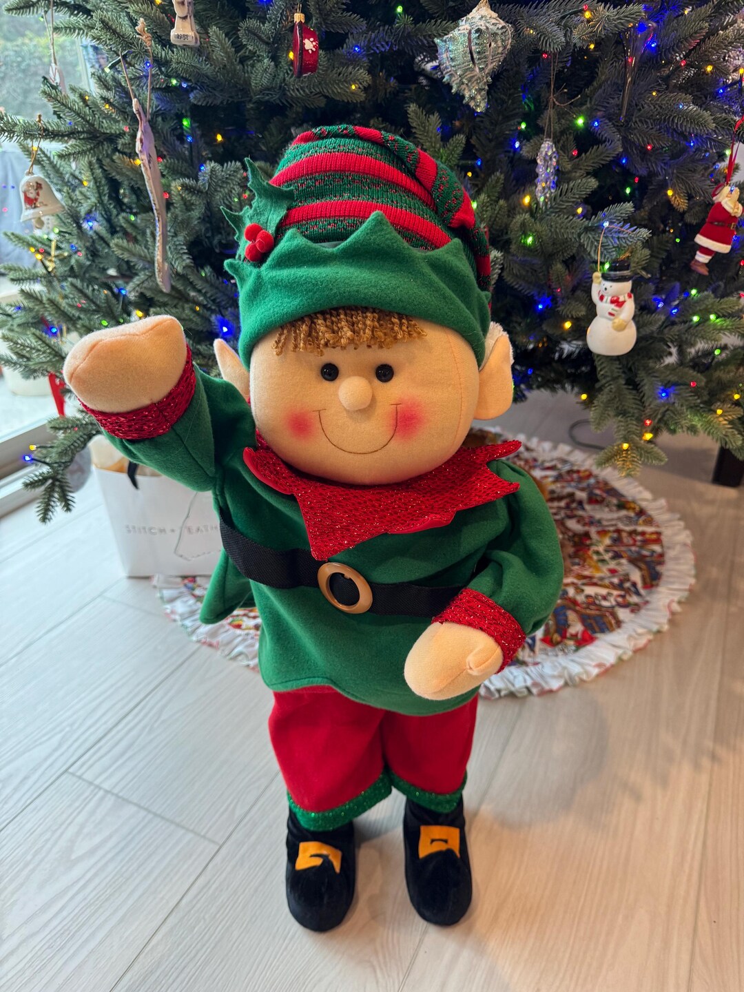 Vintage Standing Posable Elf Santa's Helper 28" Tall North Pole Santa ...