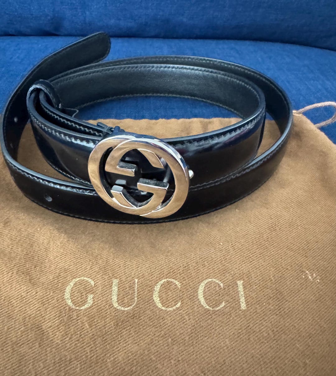 Gucci GG Interlock Black Calf Leather Belt Fashion Accessory High ...