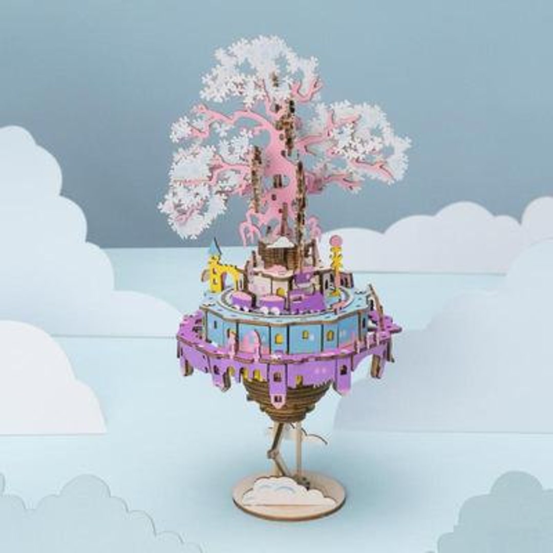 DIY Wooden 3D Music Box Kit city in the Sky - Etsy