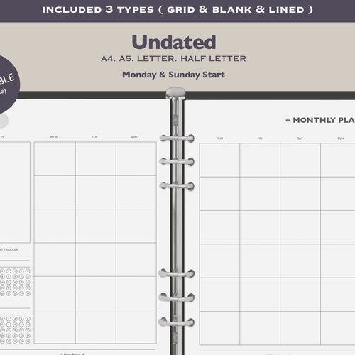 Undated Weekly Planner Printable/ Simple Weekly Organizer PDF/ - Etsy