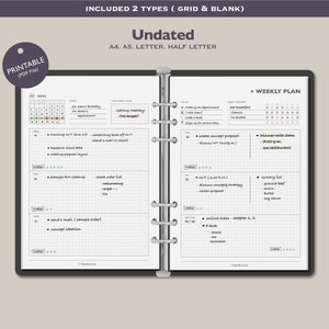 Undated Weekly Planner Printable/ Simple Weekly Organizer PDF ...