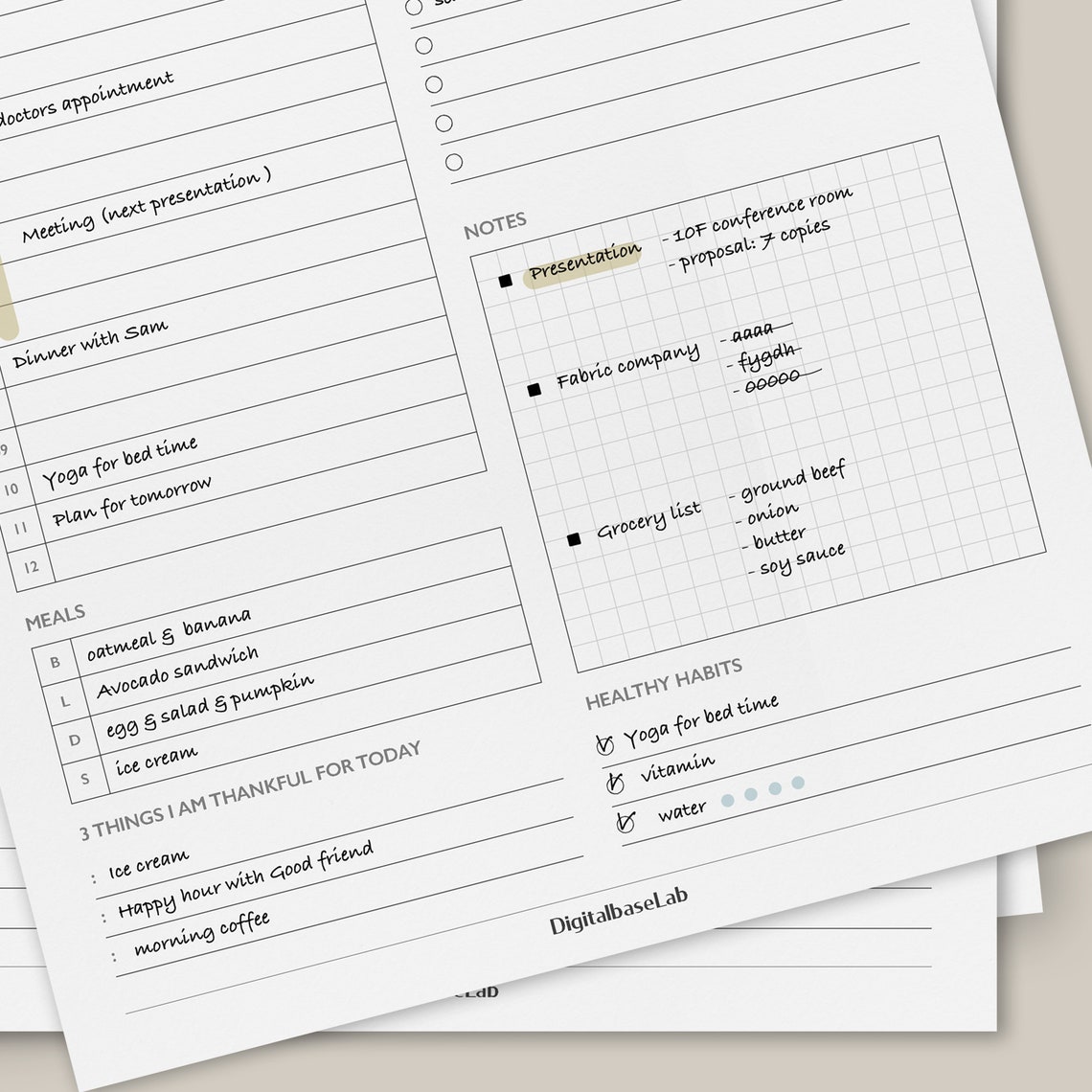 Daily Planner Printable/planner Inserts/planner Pages/undated - Etsy