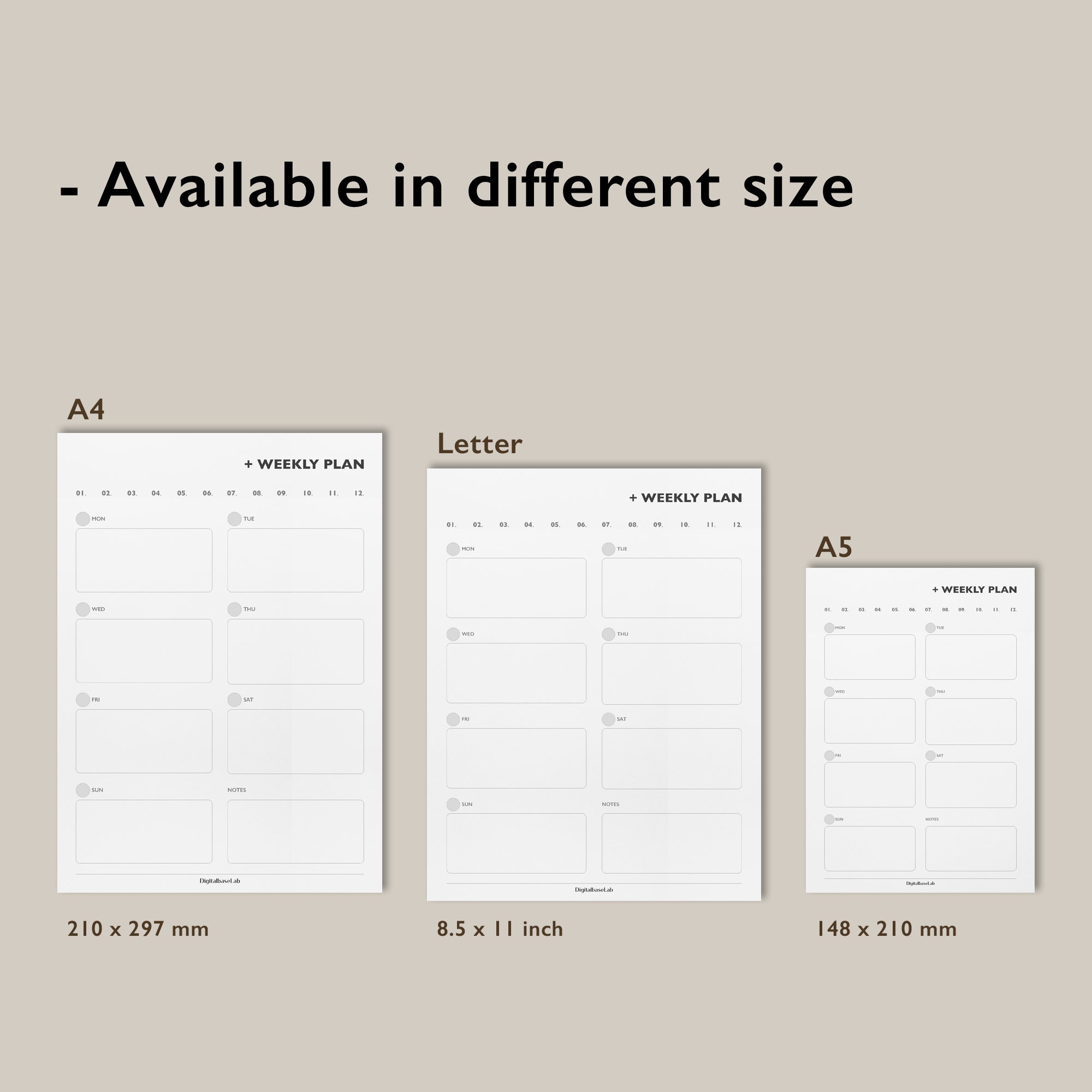 Weekly Planner Printable/ Planner Inserts/ Planner Pages/ Undated ...