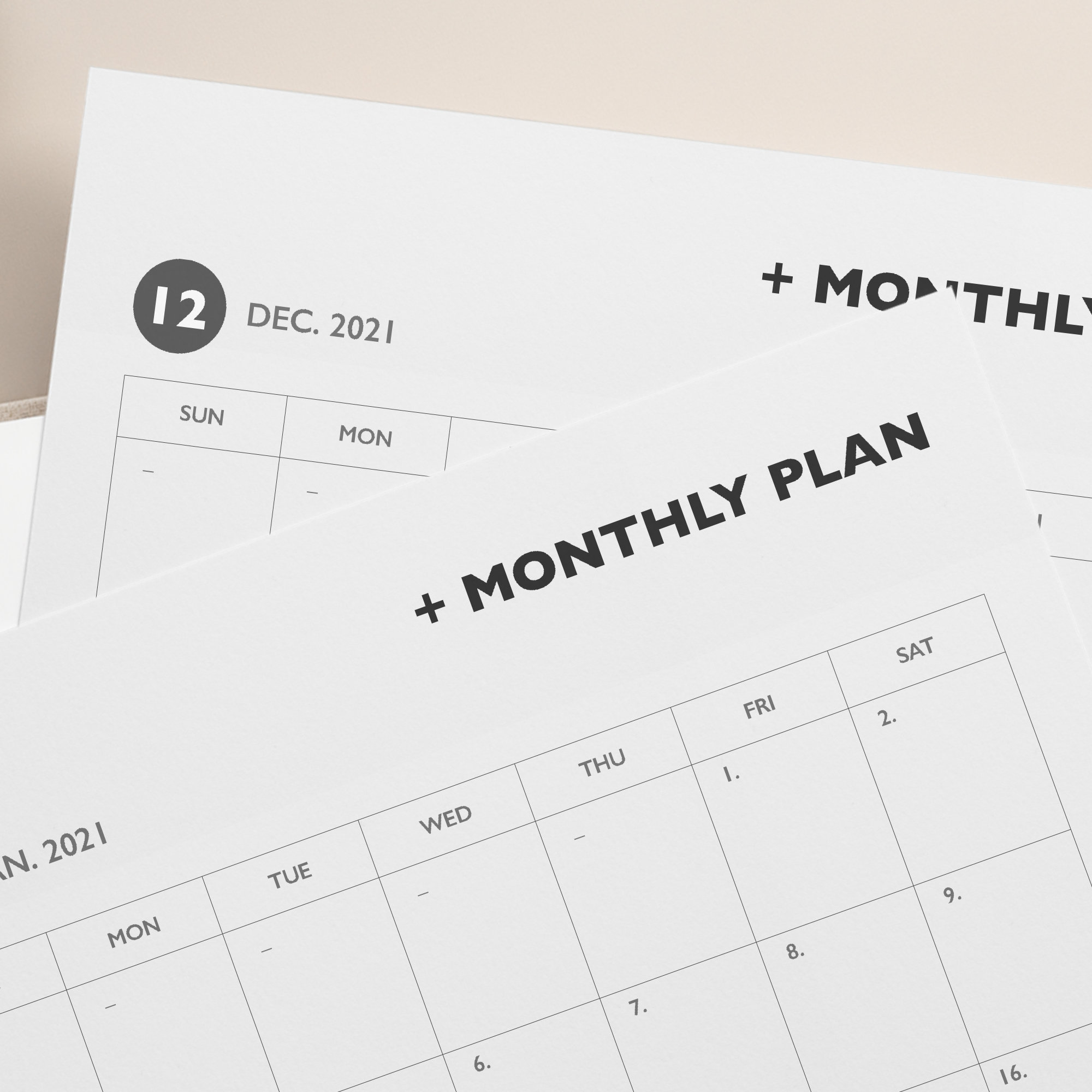 2021 Monthly Planner Printable/ Month on 1 Page/ Planner Inserts ...