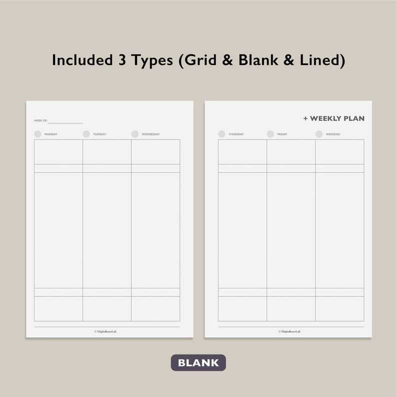 Undated Weekly Planner Printable/ Simple Weekly Organizer PDF/ - Etsy