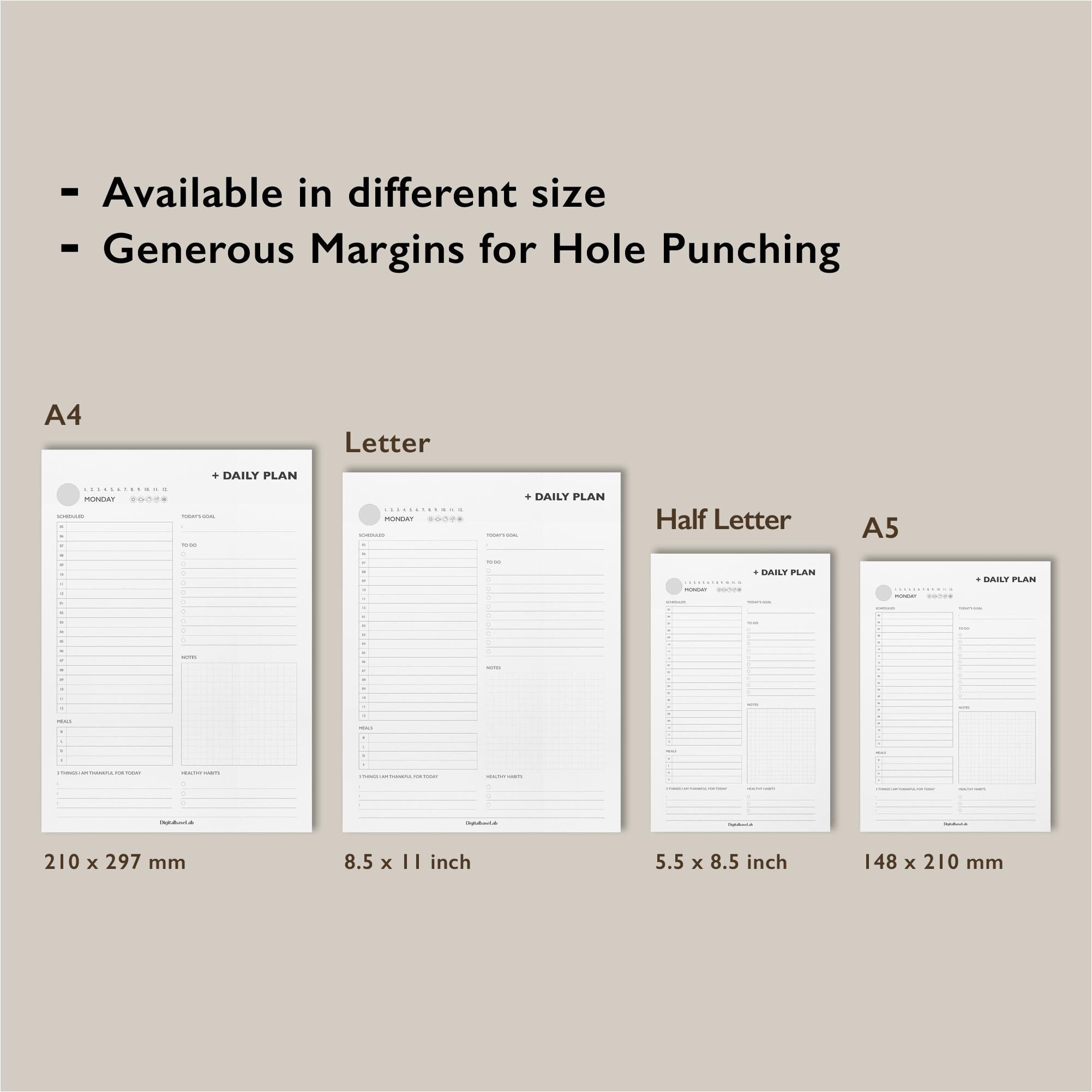 Daily Planner Printable/planner Inserts/planner Pages/undated - Etsy