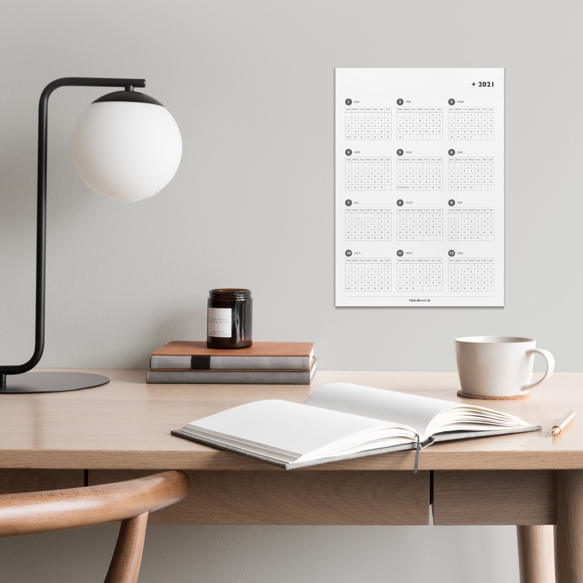 2021 Calendar/ Wall Calendar/ Printable Calendar/ Monthly Calendar ...