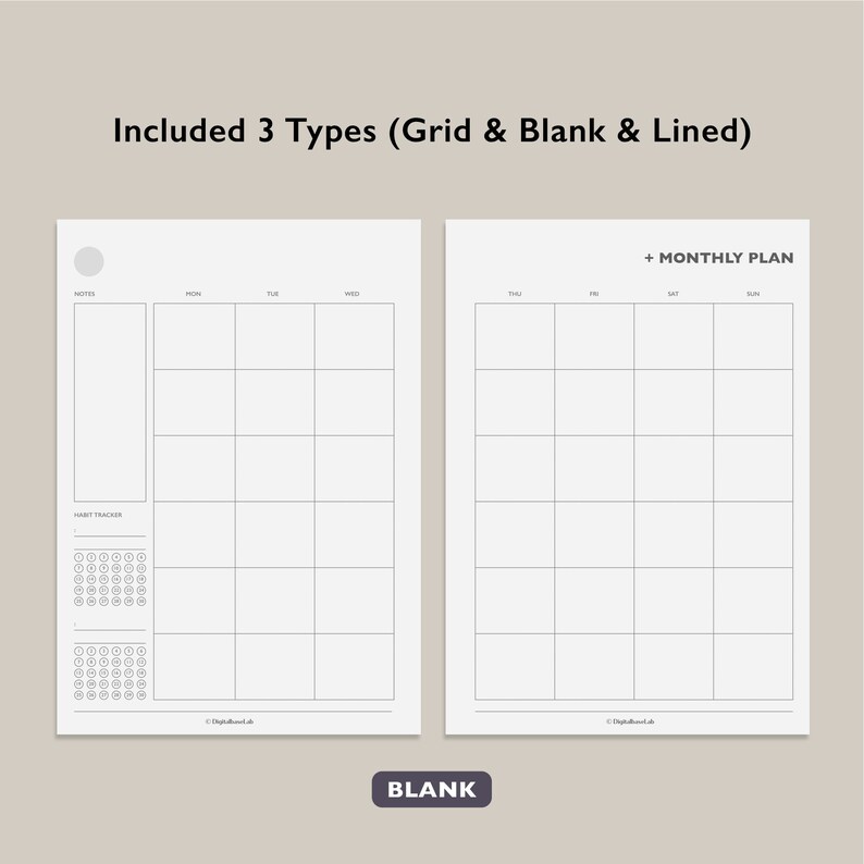 Undated Monthly Planner Printable/ Simple Organizer PDF/ - Etsy