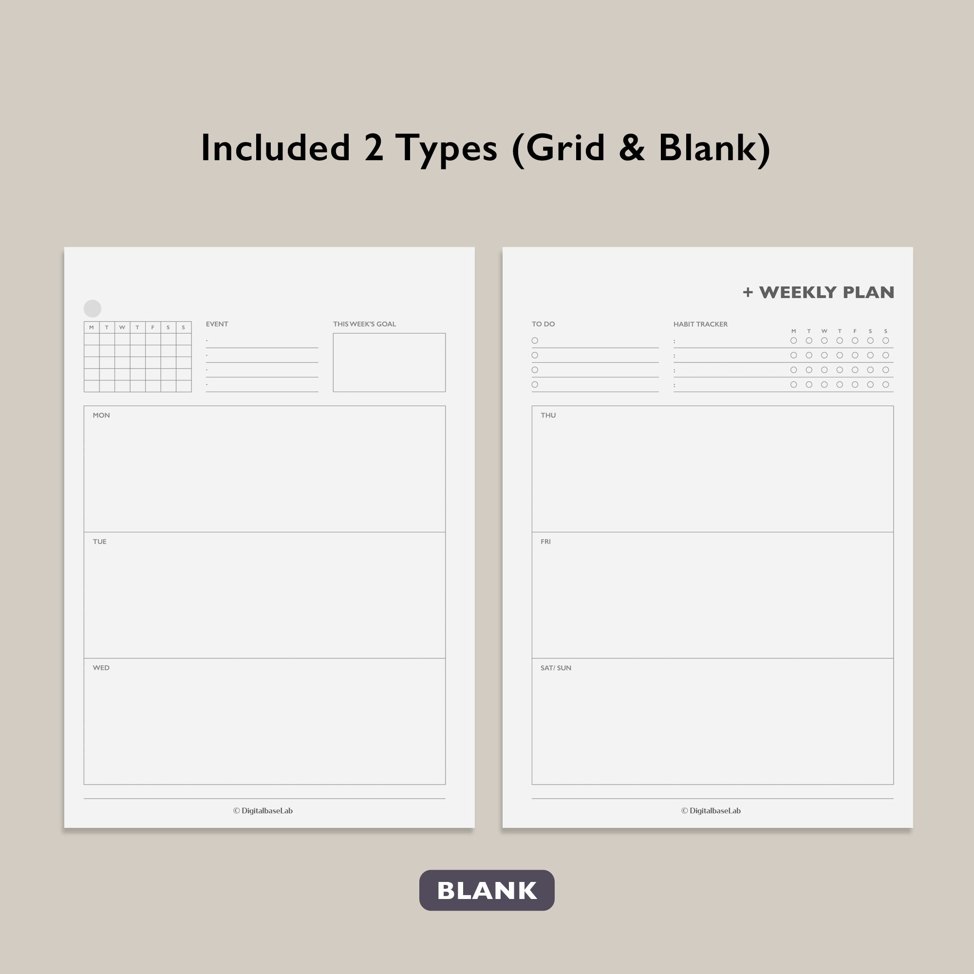 Undated Weekly Planner Printable/ Simple Weekly Organizer PDF ...