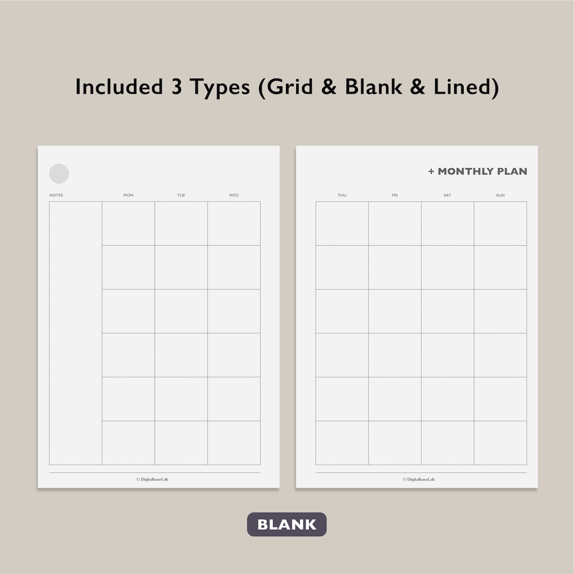 Undated Monthly Planner Printable/ Simple Organizer PDF/ - Etsy