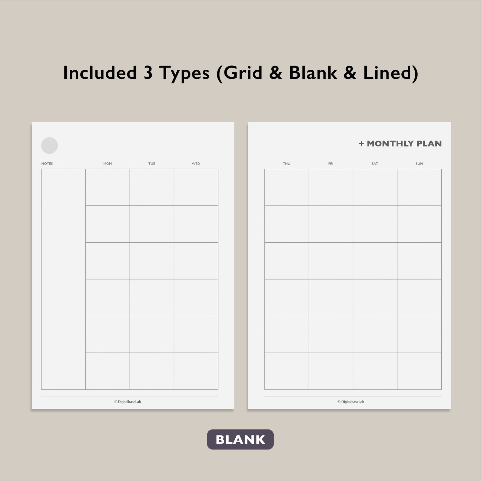 Undated Monthly Planner Printable/ Simple Organizer PDF/ - Etsy