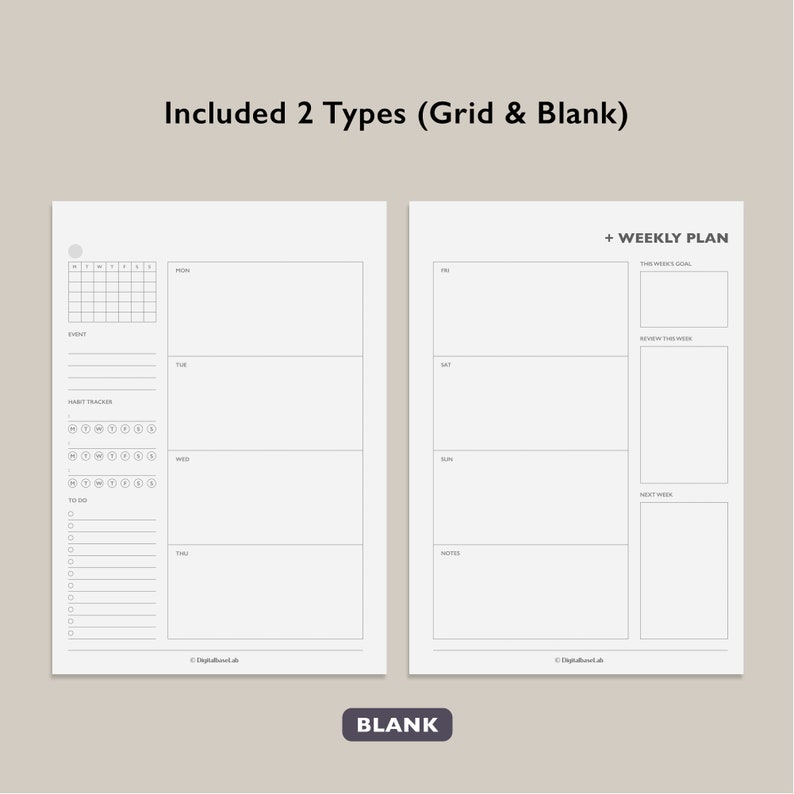 Undated Weekly Planner Printable/ Simple Weekly Organizer PDF/ - Etsy