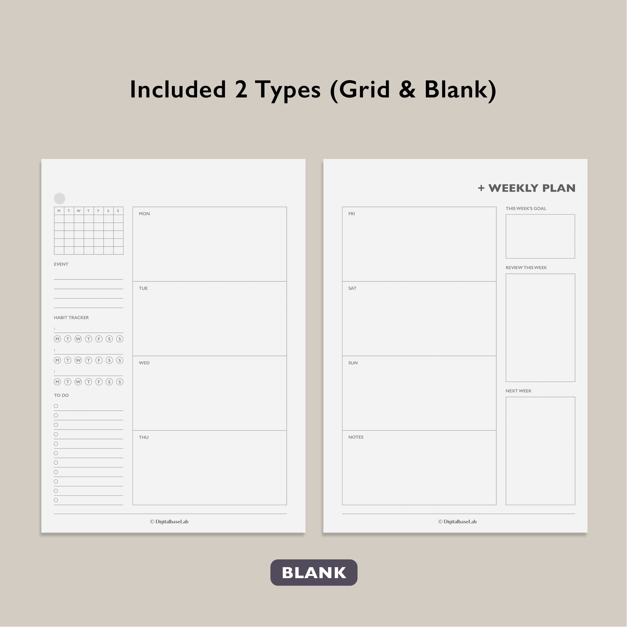 Undated Weekly Planner Printable/ Simple Weekly Organizer PDF/ - Etsy