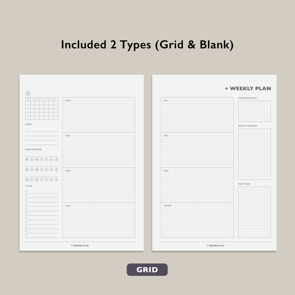 Undated Weekly Planner Printable/ Simple Weekly Organizer PDF/ | Etsy ...