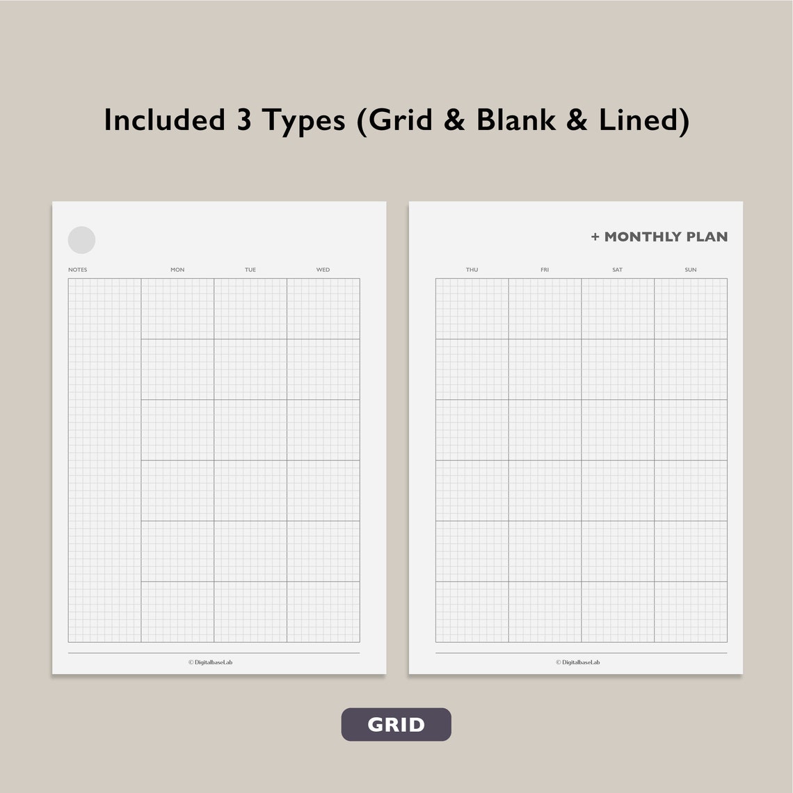Undated Monthly Planner Printable/ Simple Organizer PDF/ - Etsy