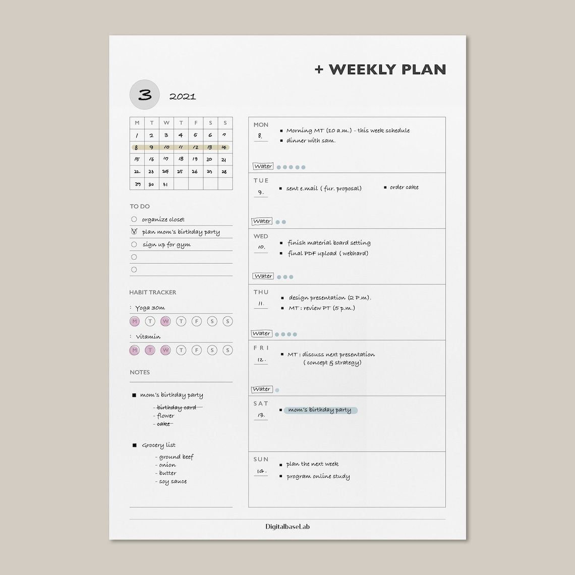 Weekly Planner Printable/ Planner Inserts/ Planner Pages/ - Etsy