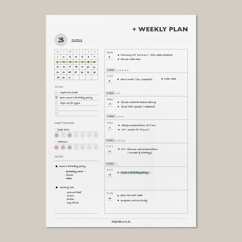 Weekly Planner Printable/ Planner Inserts/ Planner Pages/ - Etsy