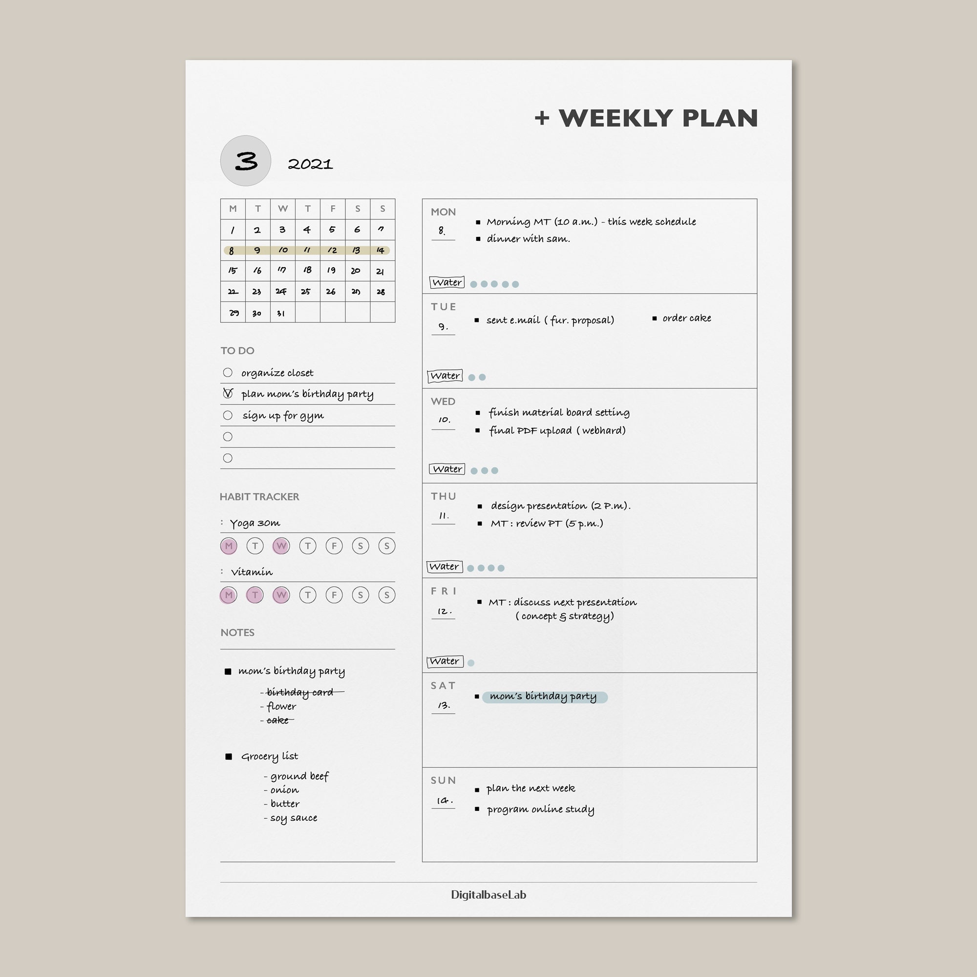 Weekly Planner Printable/ Planner Inserts/ Planner Pages/ - Etsy