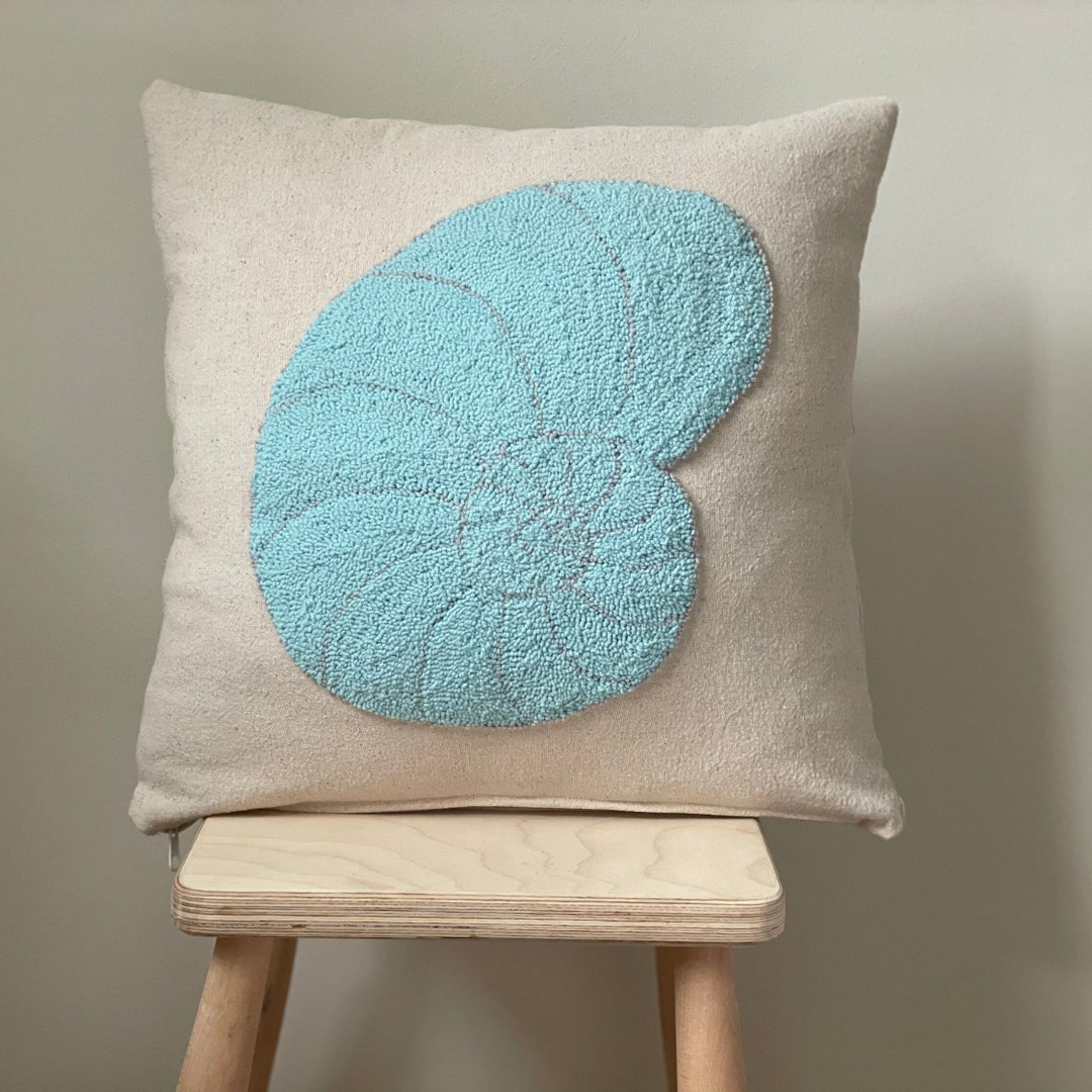 Sea Shell Linen Punch Needle Pillowcase | for Summer House | for Kids ...