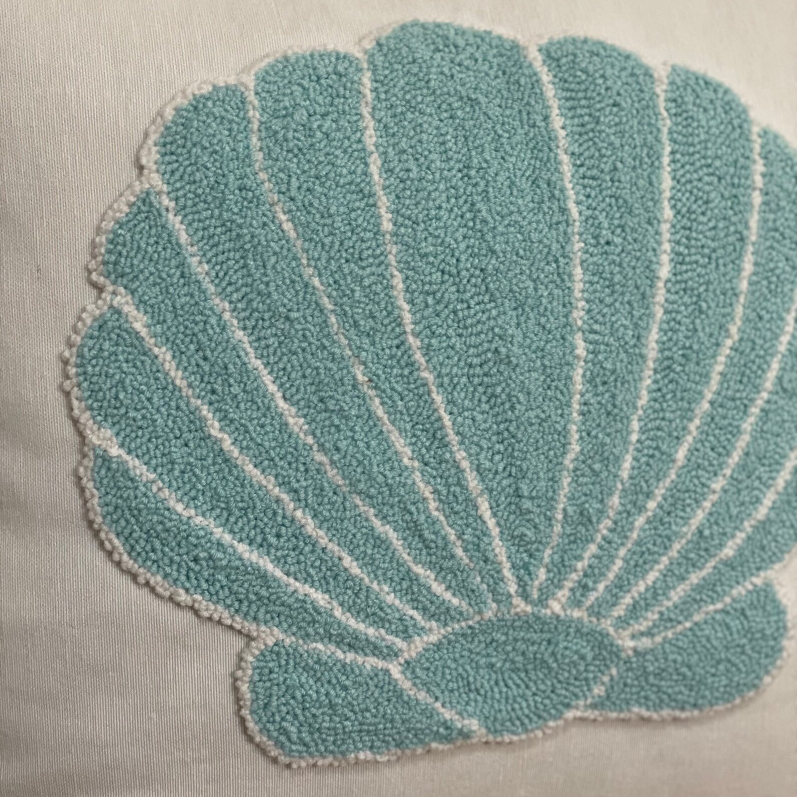 Sea Shell Punch Needle Tufted Pillow Case for Summer House Punch Needle ...