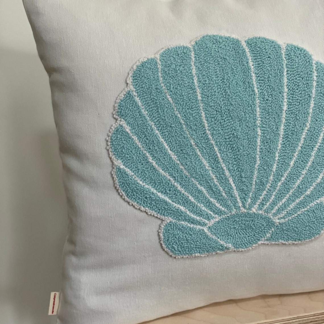 Sea Shell Punch Needle Tufted Pillow Case for Summer House Punch Needle ...