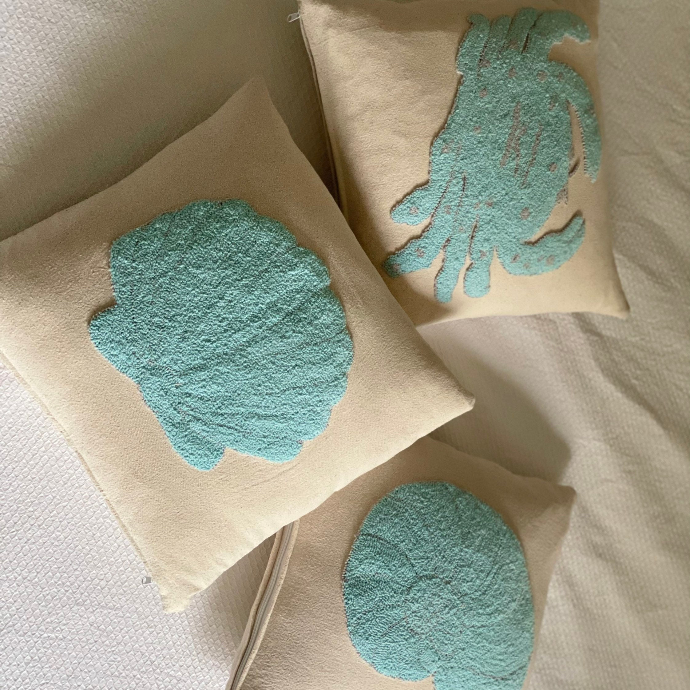 Sea Shell Punch Needle | Tufted Pillow Case | for Summer House | Punch ...