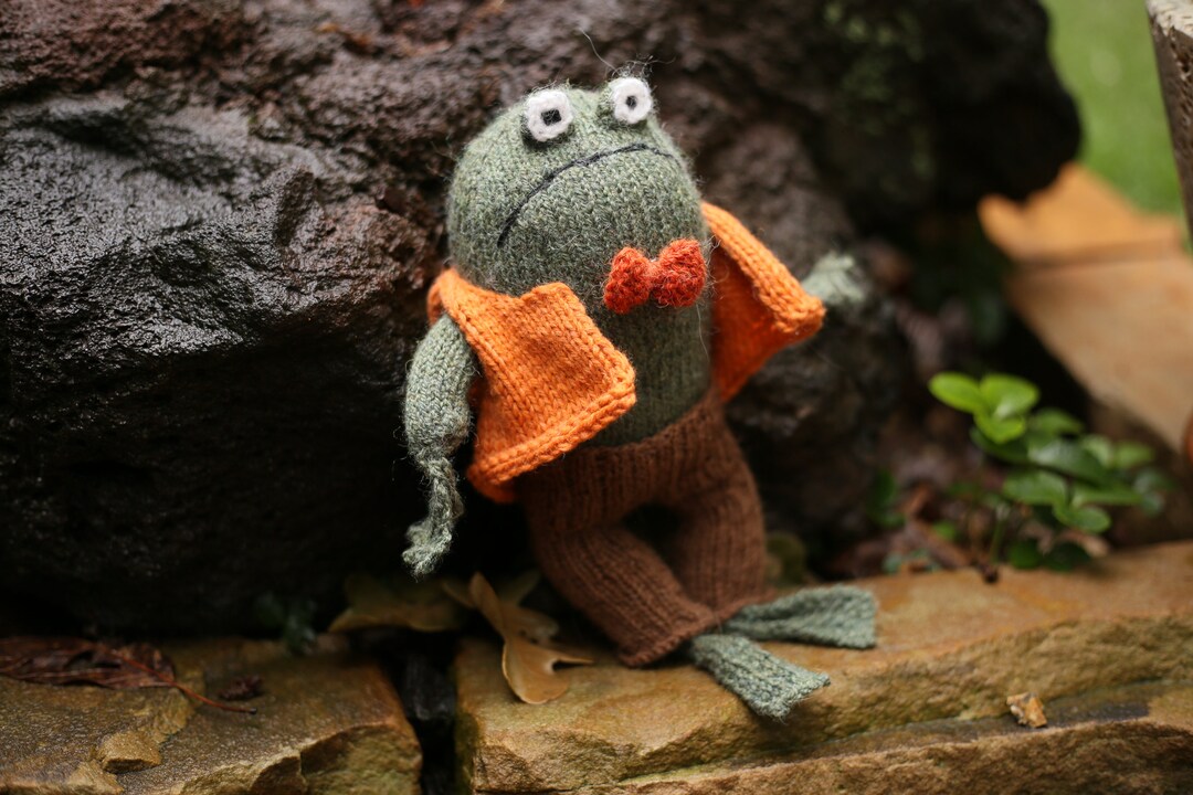 Knit Frog Handmade Frog Knitted Soft Toy Frog Knit Froggy Stuffed Frog ...
