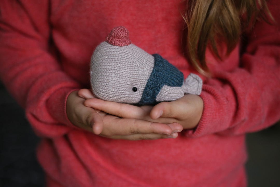 Handmade Knitted Whale Plush Soft Toy Ocean Animal Decor Whale Gift for ...