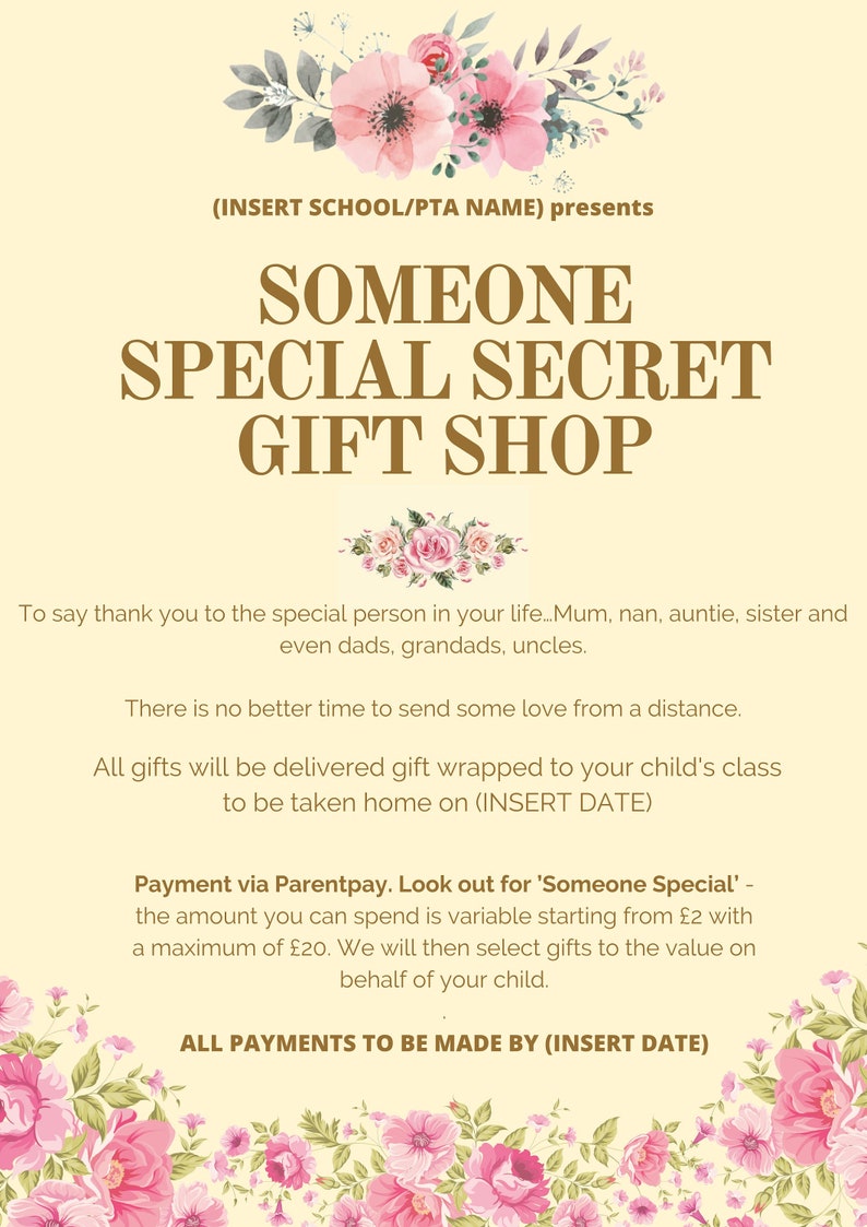 PTA Mothers Day Gift Shop Poster - Etsy