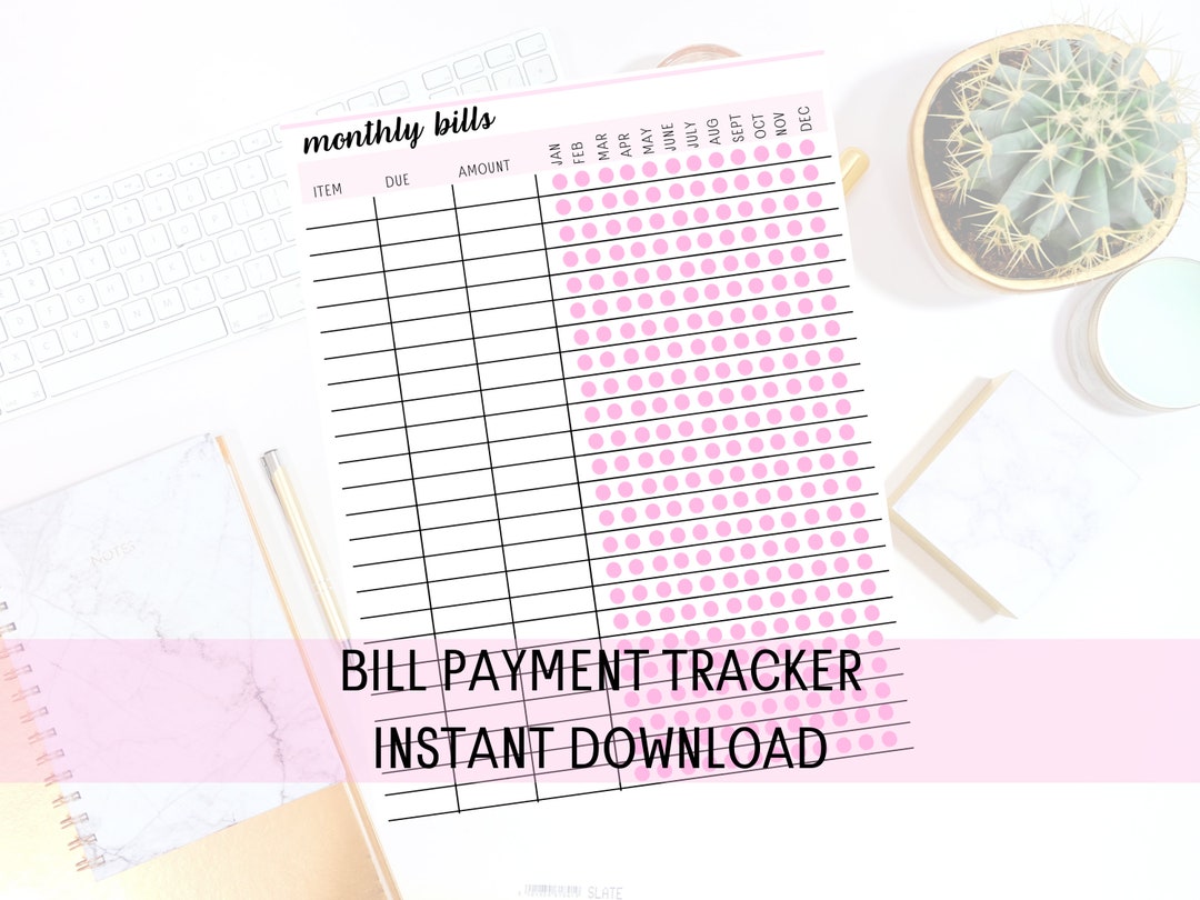 Bill Payment Tracker, Bill Organizer, Bill Tracker, Bill Due Planner ...