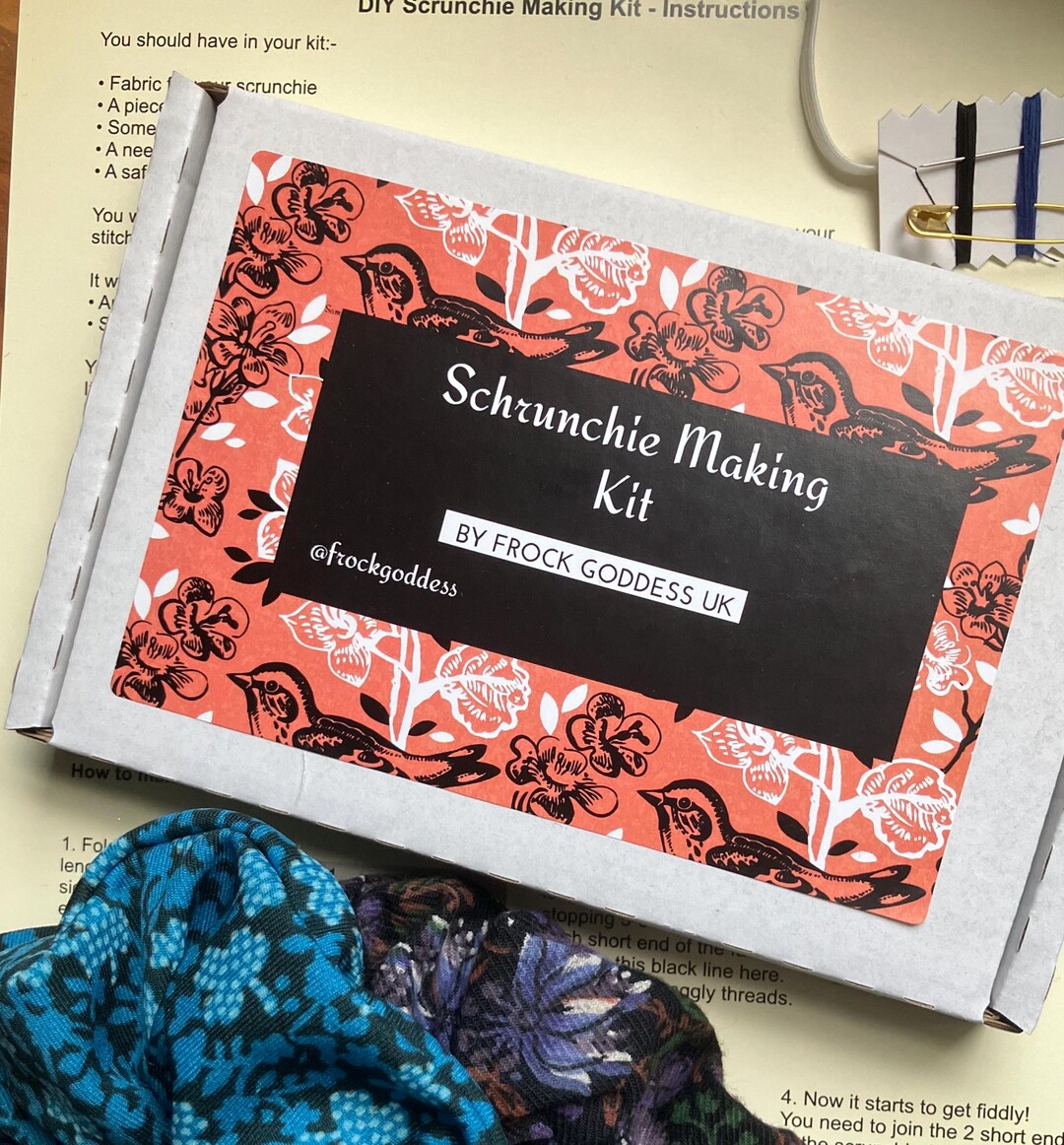 Scrunchie Making Kit | Choice of Fabric | Sewing Kit | Beginners Sewing ...