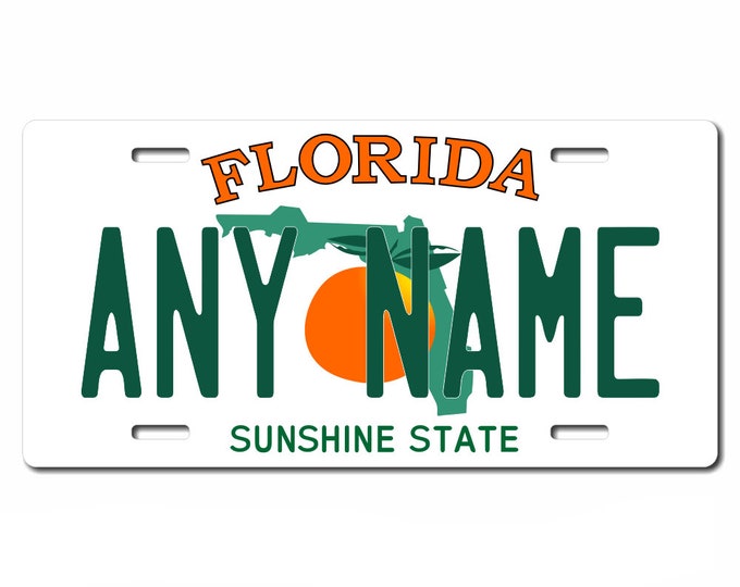 Florida Sunshine State USA Custom Metal License Plate, Americana, US ...